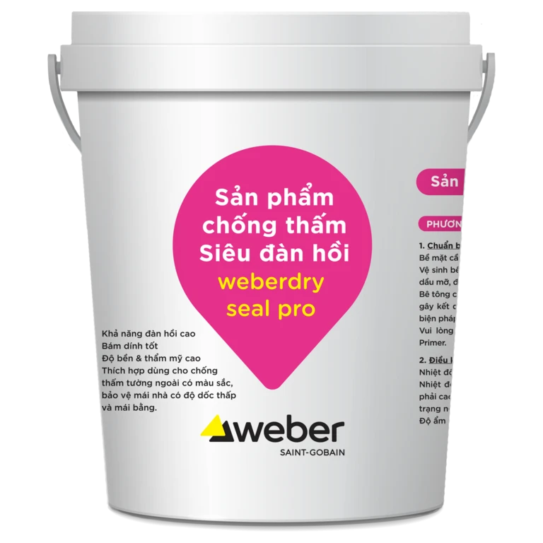 Weberdry seal pro: Chống thấm gốc Acrylic siêu đàn hồi, báo giá 2025